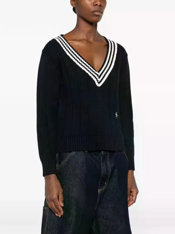 Sporty & Rich V-neck Sweater - Blue