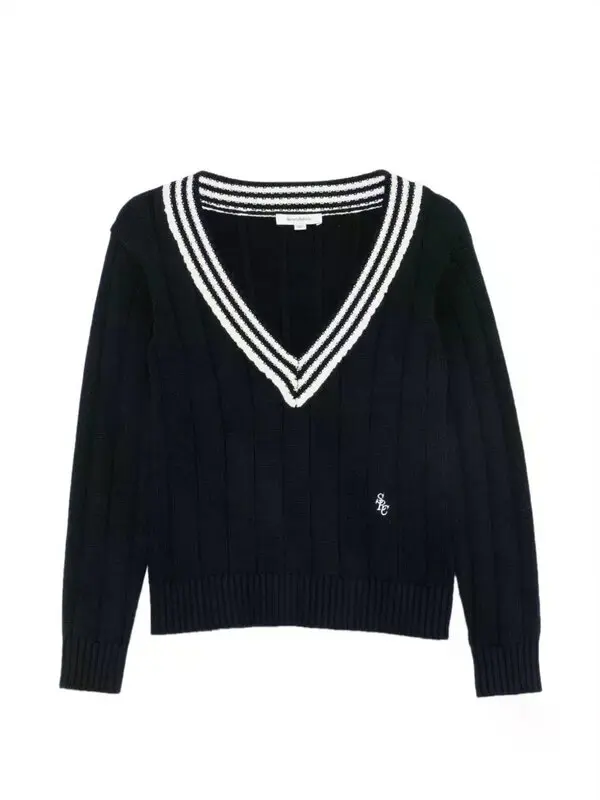 Sporty & Rich V-neck Sweater - Blue