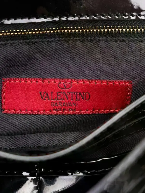 Valentino Garavani 2000-2017 Patent Rockstud Double Handle Flap Tote Bag