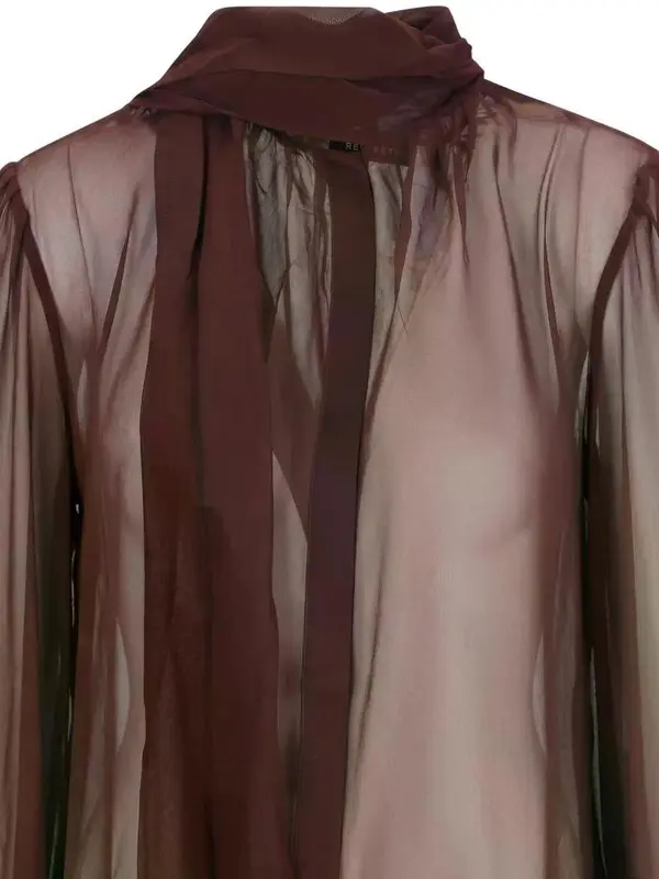 Retrofete Sheer Neck-tie Blouse