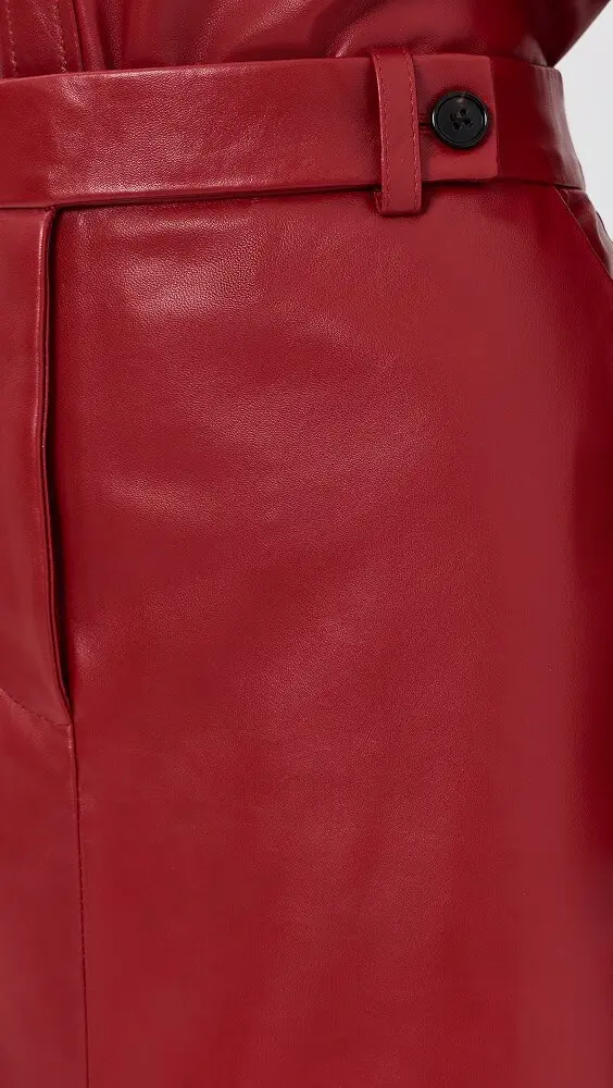 Co Double Slit Leather Pencil Skirt