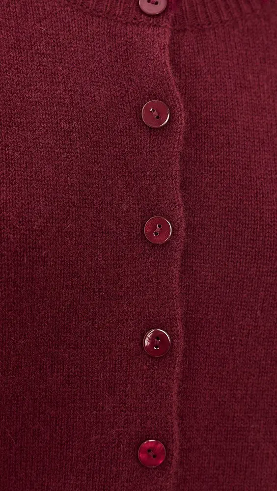 REFORMATION Clara Cashmere Crew Cardigan - Romance
