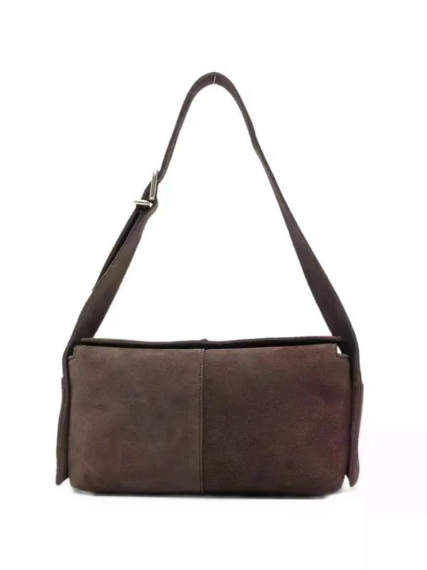 VIC MATIE Buckle-strap Suede Shoulder Bag