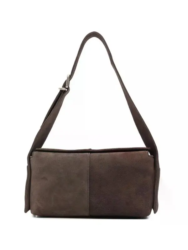 VIC MATIE Buckle-strap Suede Shoulder Bag - Brown