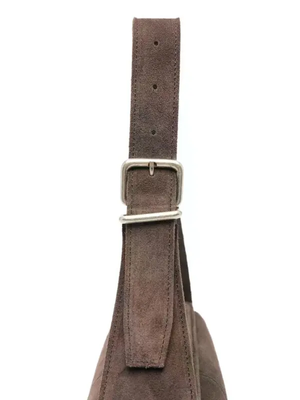 VIC MATIE Buckle-strap Suede Shoulder Bag - Brown