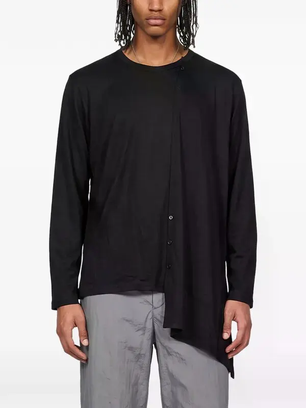 Yohji Yamamoto Asymmetric Button-up Long-sleeve T-shirt