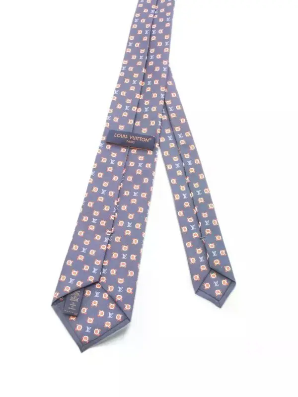 LOUIS VUITTON Monogram Crab-print Tie