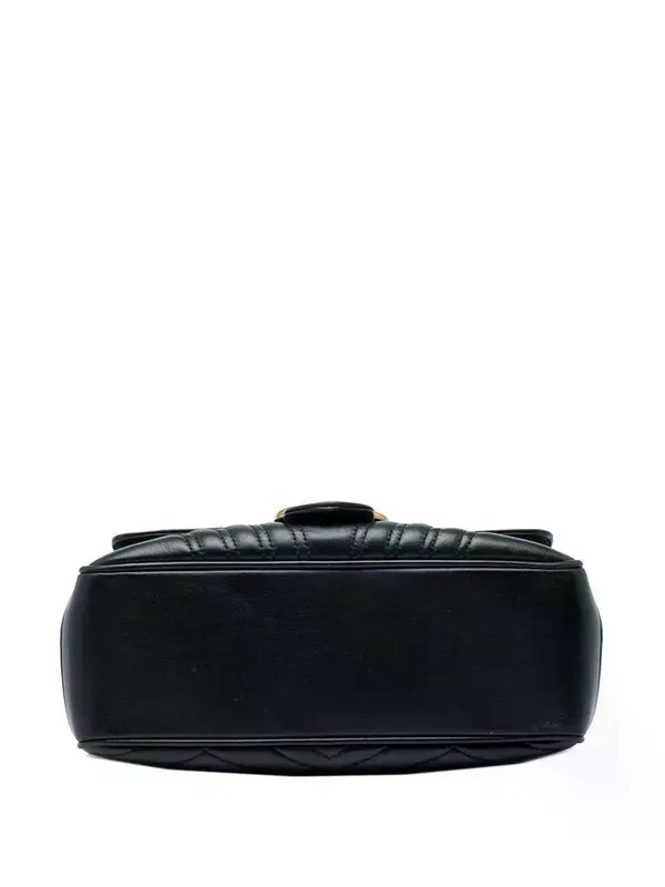Gucci 2016-2026 Small Gg Marmont Matelasse Calfskin Top Handle Satchel - Black