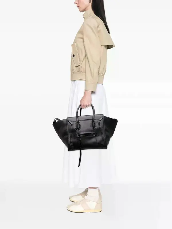 Celine 2013 Medium Leather Phantom Luggage Tote Bag - Black