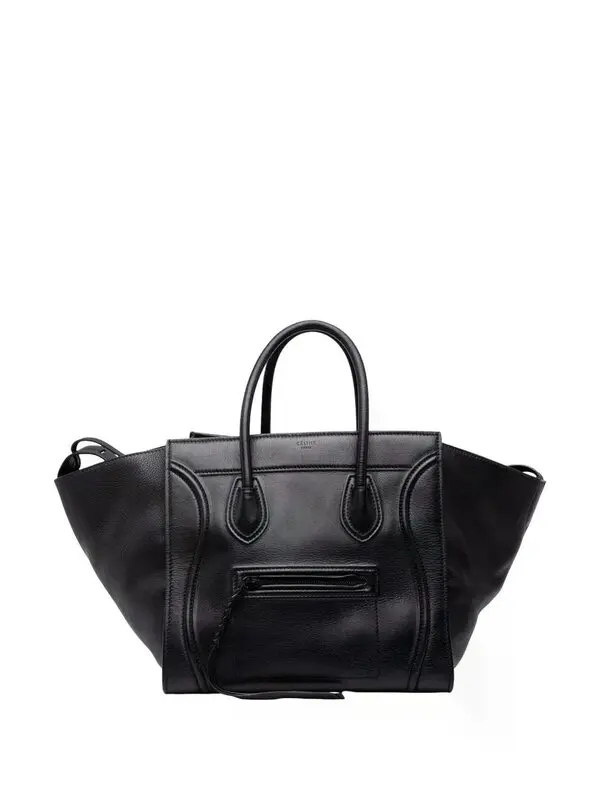 Celine 2013 Medium Leather Phantom Luggage Tote Bag - Black