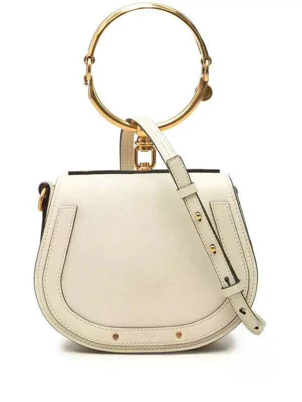 Chloé 2018 Small Leather Nile Bracelet Satchel - White