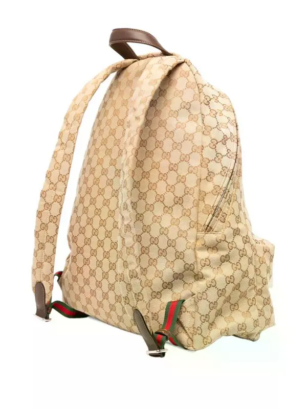Gucci 2016-2026 Large Gg Canvas Web Tag Backpack - Neutrals