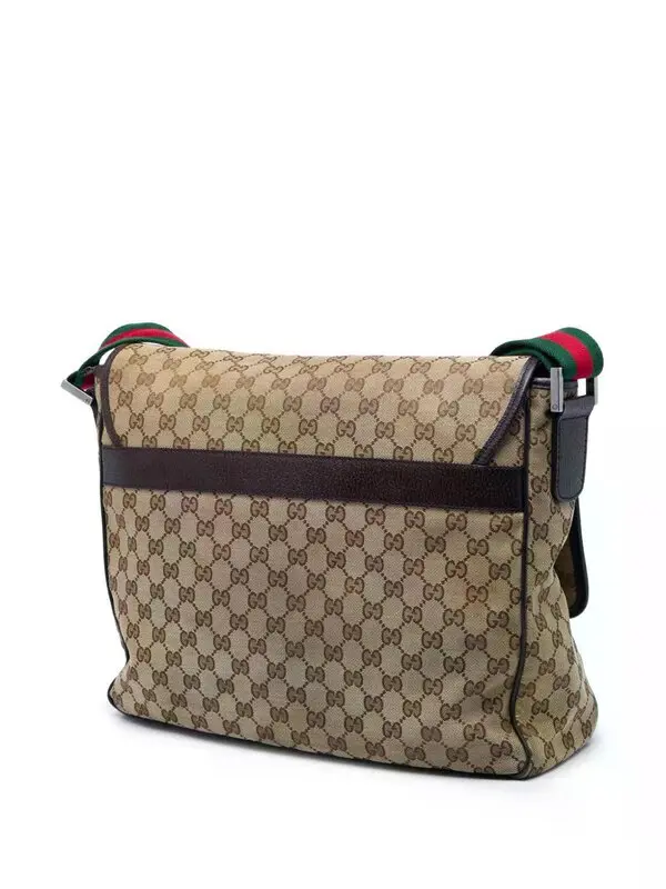 Gucci 2016-2026 Gg Canvas Web Flap Messenger Bag Crossbody Bag