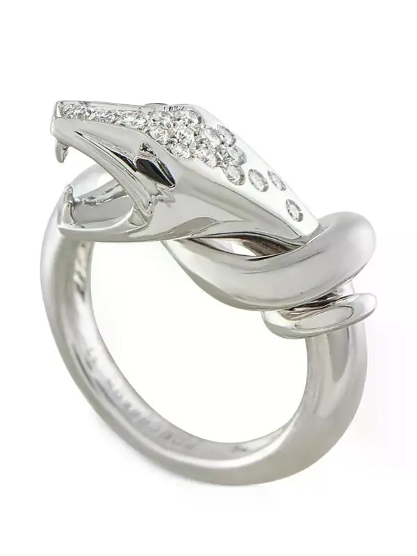Boucheron Diamond Snake Ring - Silver