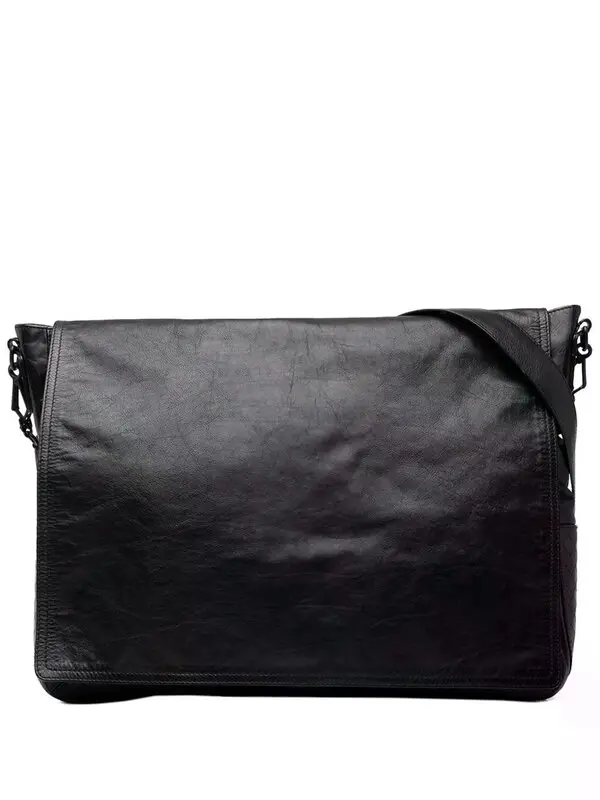 Bottega Veneta 2012-2026 Intrecciato Trimmed Nappa Messenger Bag Crossbody Bag - Black