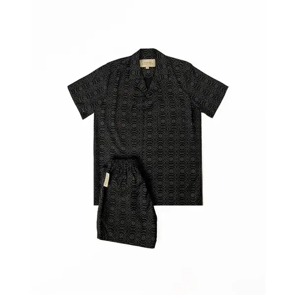 HOUSE BABYLON Ayein Printed Tencel Set - Black