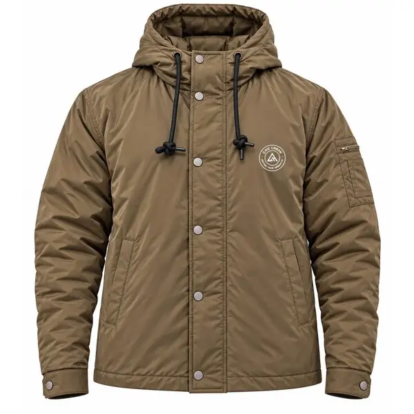 CHIC URBAN Northline Hooded Jacket Khaki - Brown