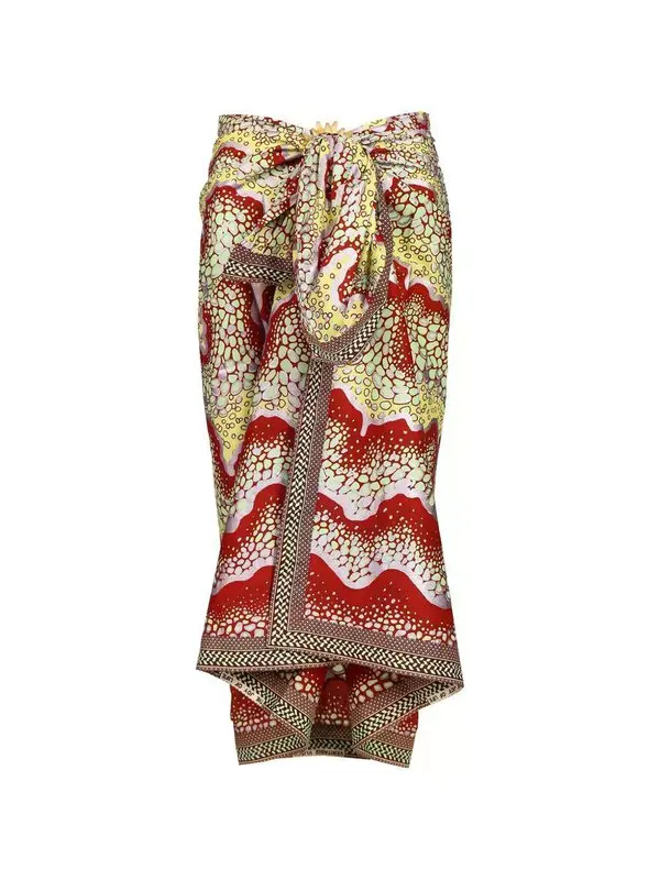 VLISCO DIALOGUES Bubble-print Midi Pareo Skirt