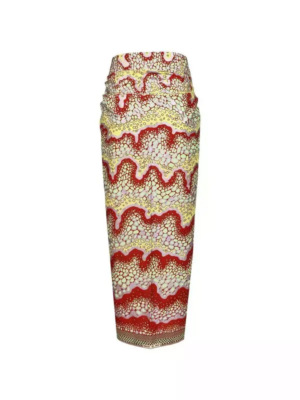 VLISCO DIALOGUES Bubble-print Midi Pareo Skirt