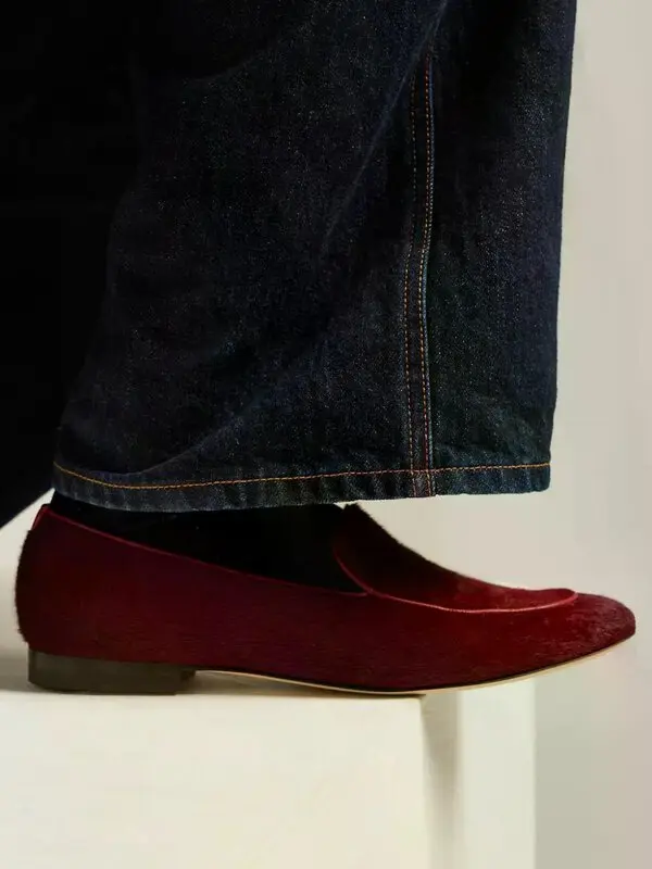 Kiton Piped Calf-hair Loafers