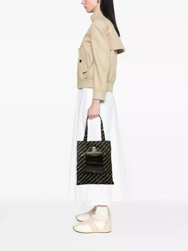 Miu Miu 1993-2000 Floral Printed Nylon Faille Foldable Tote Bag