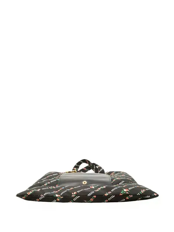 Miu Miu 1993-2000 Floral Printed Nylon Faille Foldable Tote Bag