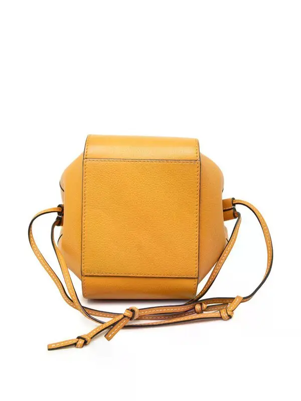 Loewe 2020 Mini Leather Drawstring Hammock Bag Satchel - Orange