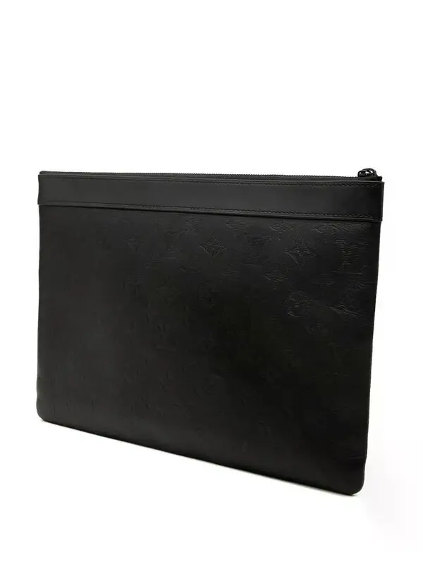 LOUIS VUITTON 2019 Monogram Shadow Discovery Pochette Clutch Bag - Black