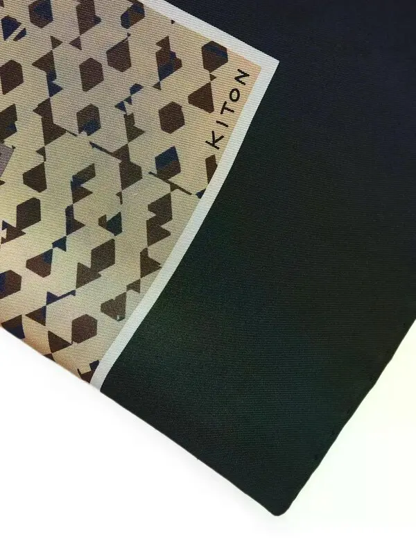 Kiton Geometric-pattern Silk Scarf