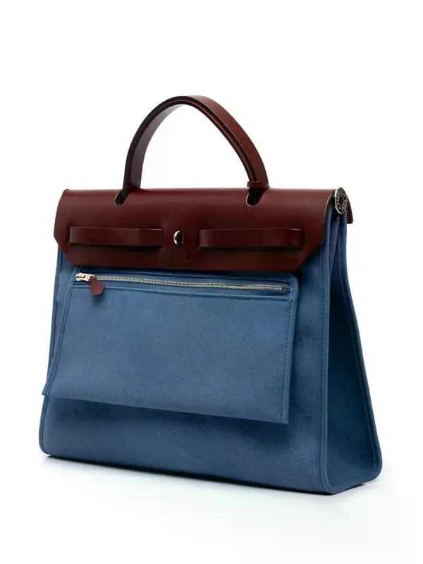 Hermès 2016 Toile Herbag Zip 31 Satchel - Blue