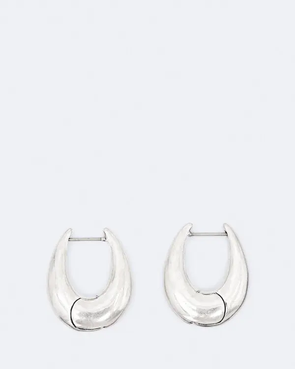 ALLSAINTS Cashew Hoop Earrings - Silver