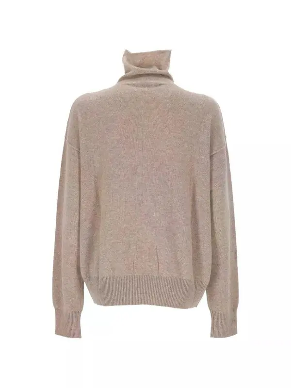 EMMA E GAIA Roll-neck Drop-shoulder Fine-knit Top