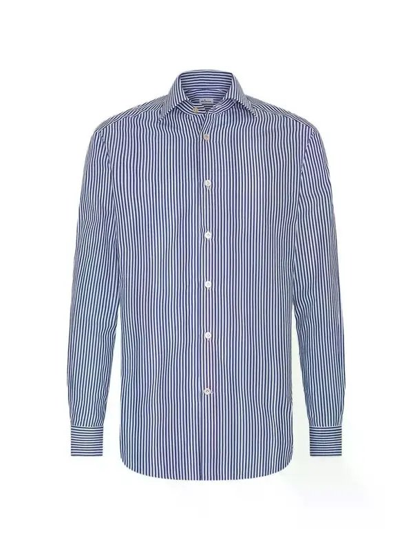 Kiton Striped Cotton Shirt - Blue