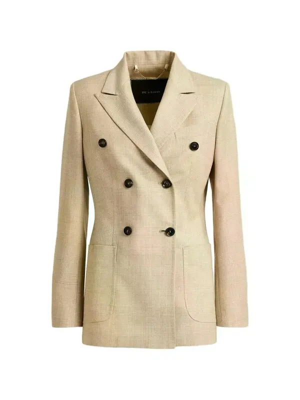 Kiton Double-breasted Prince Of Wales Blazer