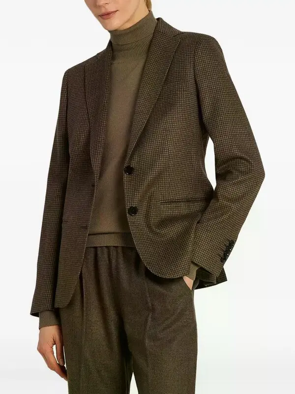 Kiton Houndstooth Single-breasted Blazer