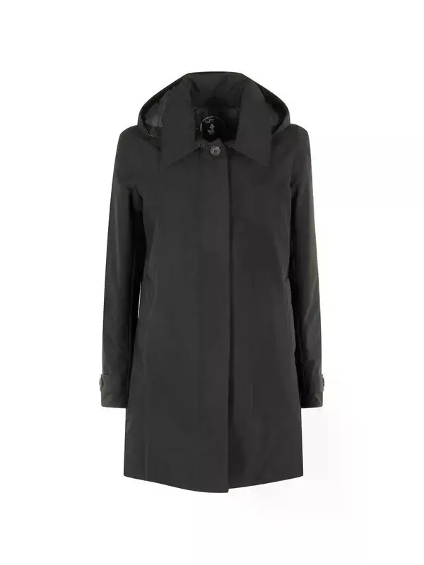 SAVE THE DUCK Hooded Button-fastening Coat - Black