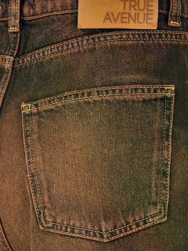 TRUE AVENUE Faded Wide-leg Jeans