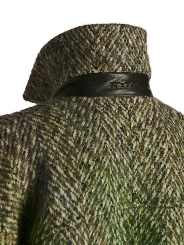 Kiton Herringbone-weave Cropped Coat