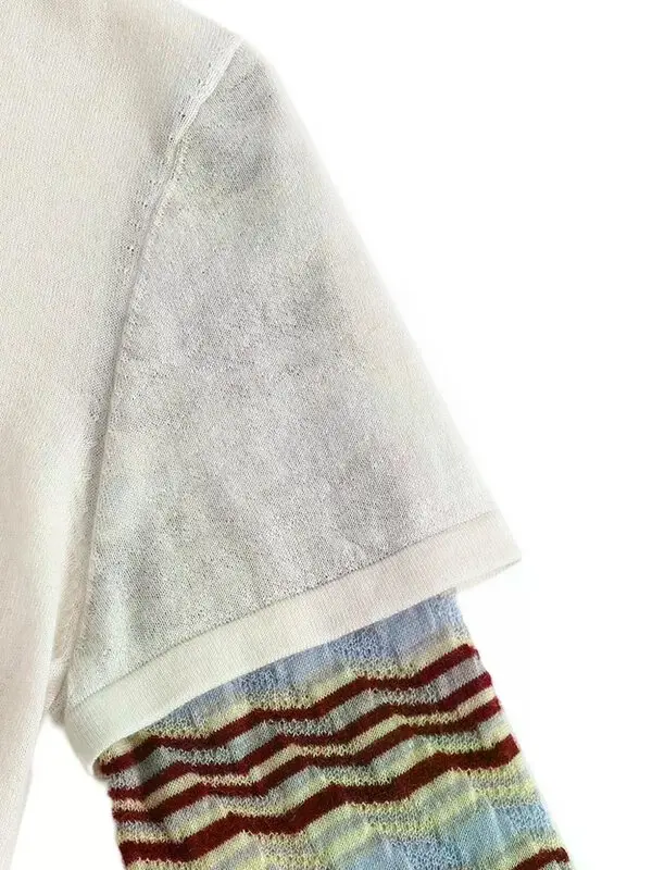 CUDDLEUP Striped Faux-layered Sweater