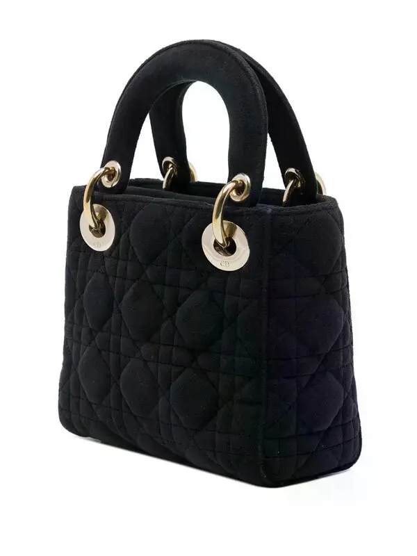 Dior 2019 Mini Velvet Cannage Lady Satchel