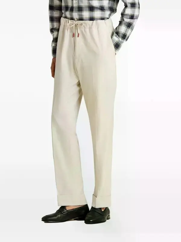 Kiton Drawstring Elasticated-waist Tailored Trousers