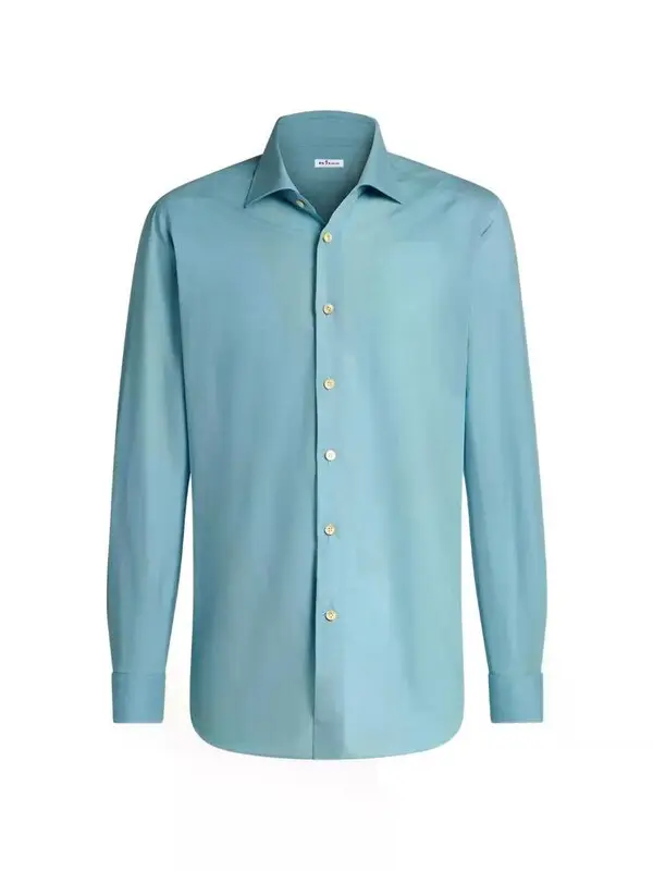 Kiton Button-up Cotton Shirt - Blue