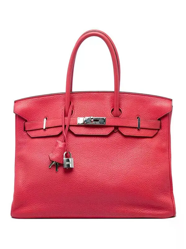 Hermès 2009 Clemence Birkin Retourne 35 Handbag - Red