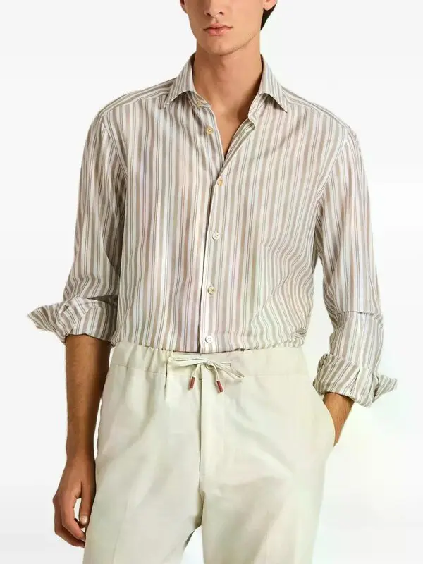 Kiton Striped Cotton Shirt