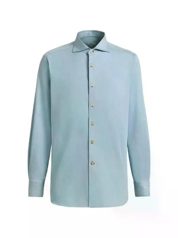 Kiton Spread-collar Shirt - Blue
