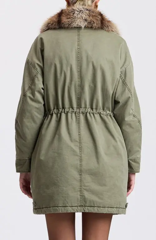 Avec Les Filles Faux Fur Trim Cotton Anorak