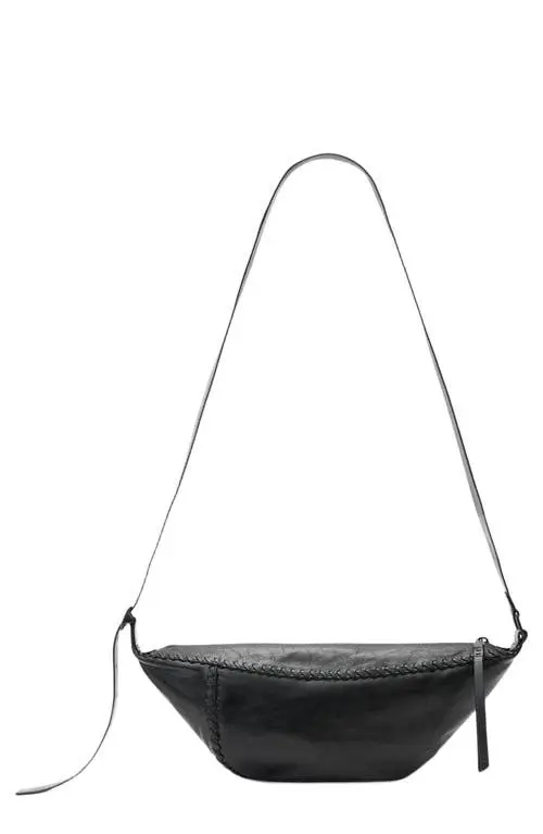 ALLSAINTS Esme Whipstitch Leather Crossbody Bag - Black