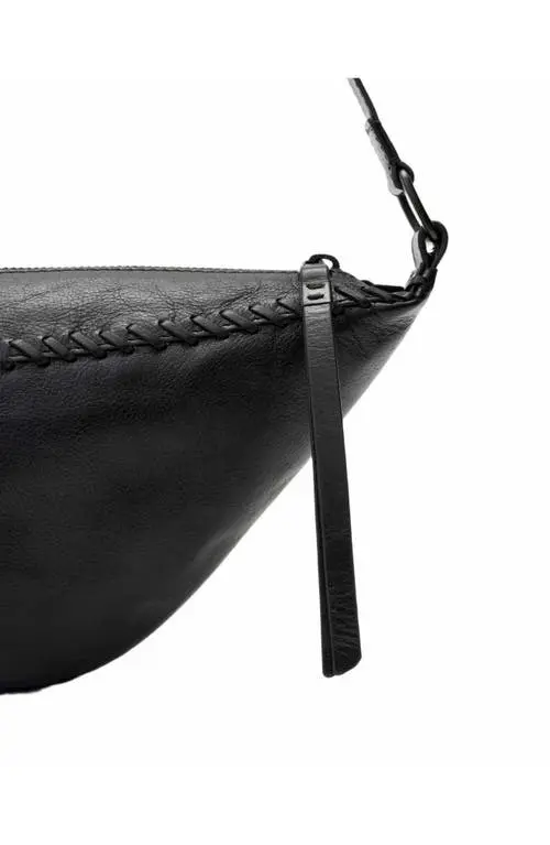 ALLSAINTS Esme Whipstitch Leather Crossbody Bag - Black
