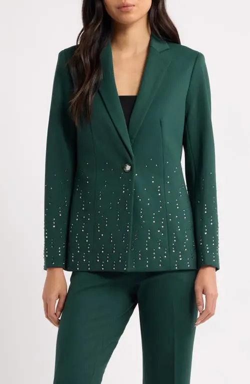 Anne Klein Droplet Embellished One Button Blazer