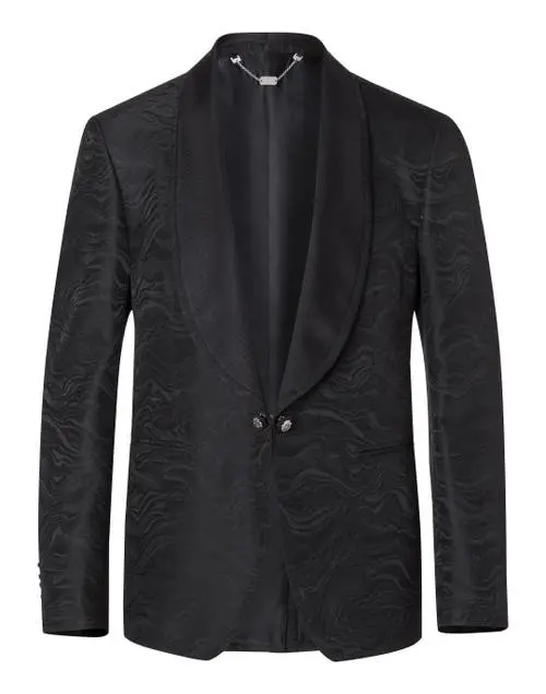 BILLIONAIRE Cosmopolitan Tonal Pattern Shawl Collar Blazer Angel